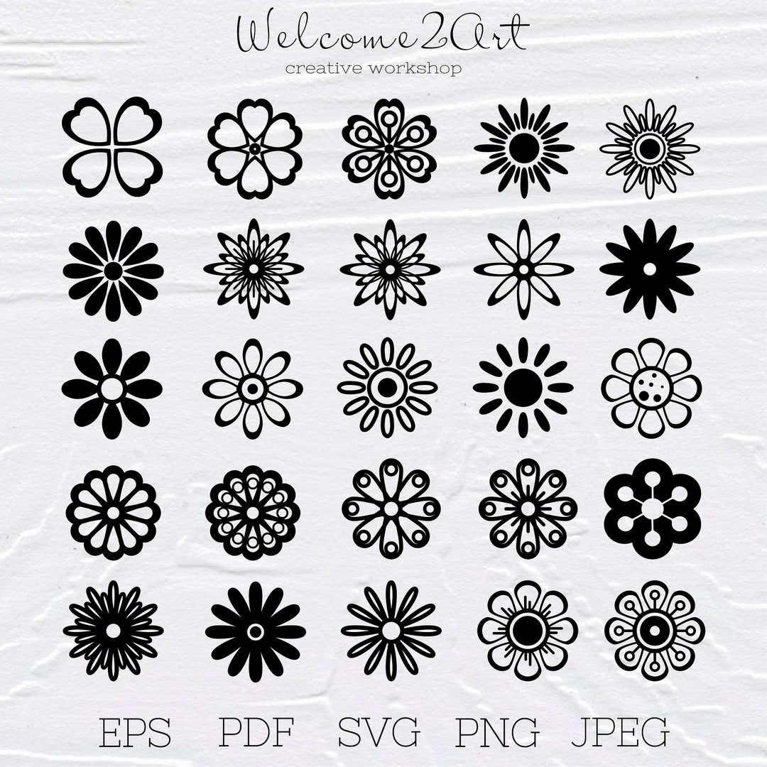 Flower Svg, Flowers Cut Files, Flower Silhouette, Wedding Decorations ...