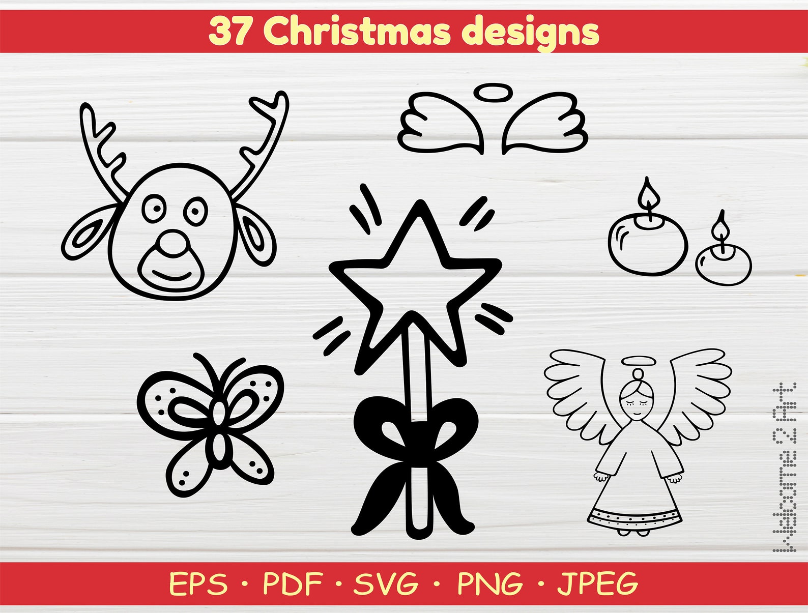 Christmas Clip Art, Doodle Hand Drawn, Winter Clip Art, Holidays, Xmas ...
