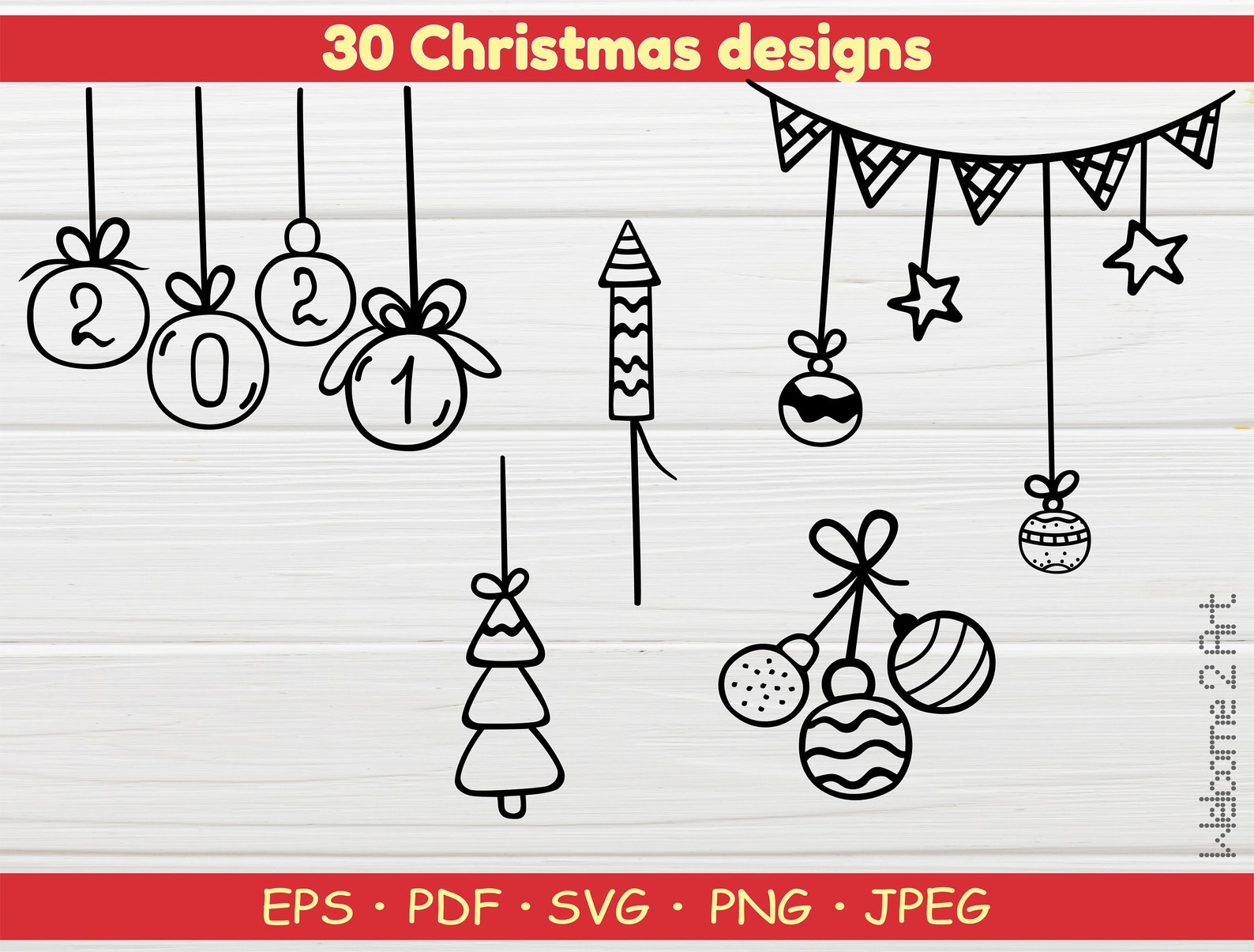 Winter Clip Art, Christmas Clip Art, Doodle Hand Drawn, Holidays, Xmas ...