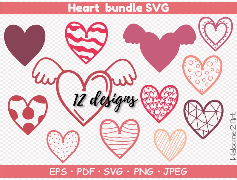 Cuore Svg Bundle, Cuori Svg, Amore Svg, San Valentino Svg, Heart Cut ...
