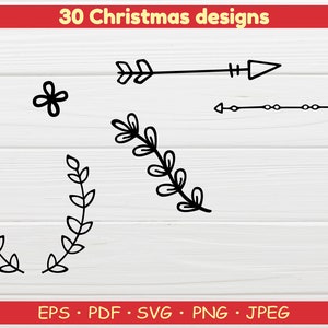 Winter Clip Art, Christmas Clip Art, Doodle Hand Drawn, Holidays, Xmas ...