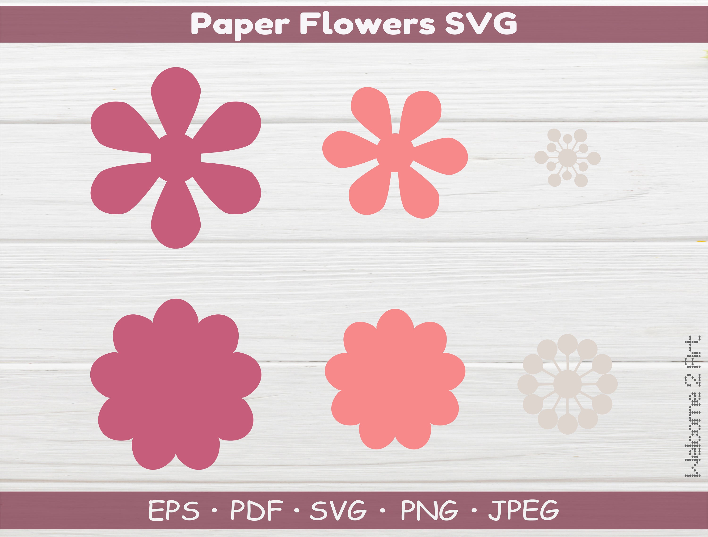 Paper Flower Svg, Flower Template Svg, Flower Svg, 3d Flower Svg, Svg ...