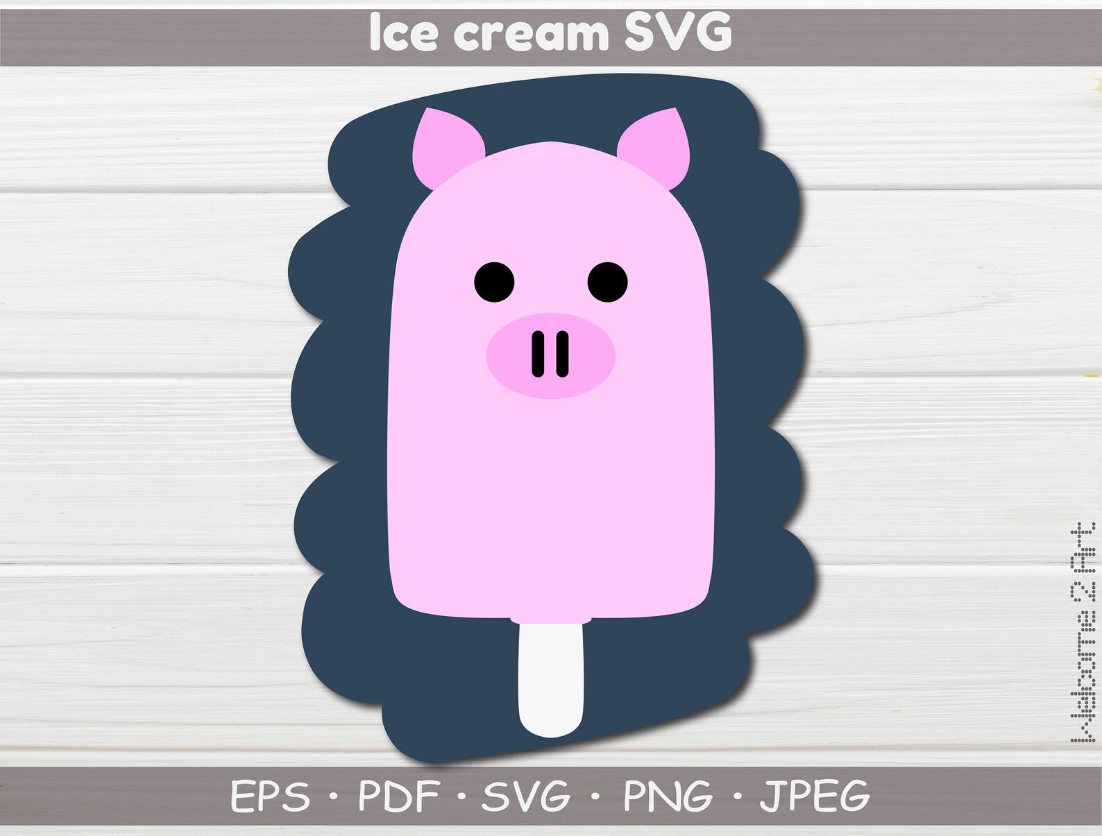 Piggy Svg, Ice Cream Svg, Layered SVG, Cricut, Cut File, Pig Clip Art ...
