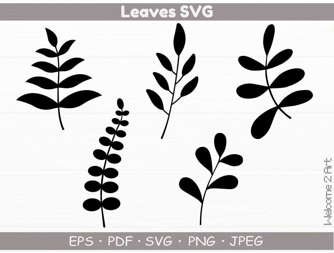 Paper Leaves SVG Leaf Templates Cut File for Cricut Silhouette Clipart ...
