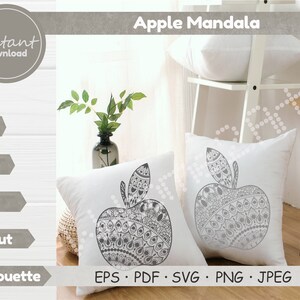 Apple SVG, Apple Mandala SVG, Svg Files, Mandala Svg, Mandala Style ...