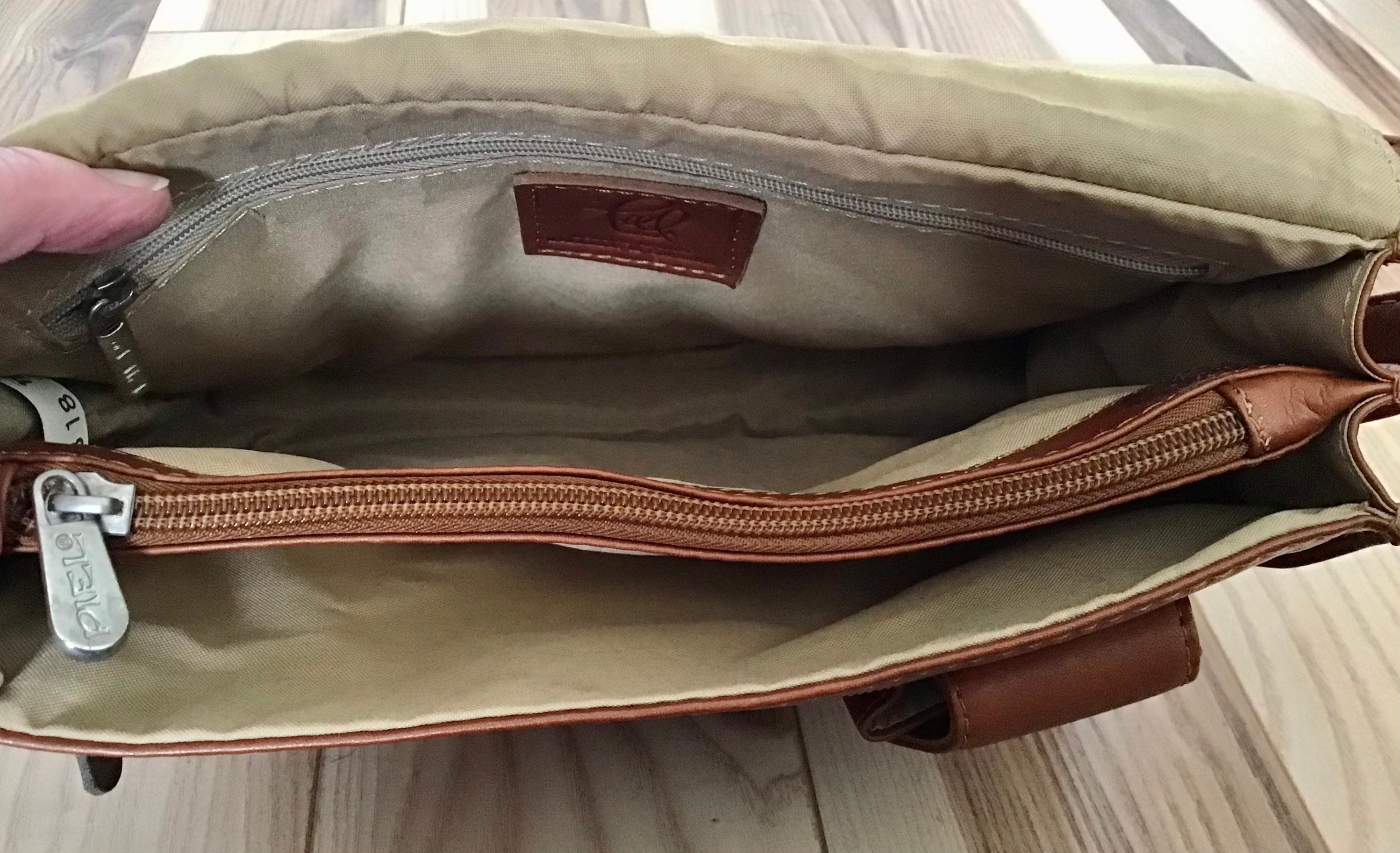 Piel Leather Messenger Organizer Crossbody Handbag Camel - Etsy