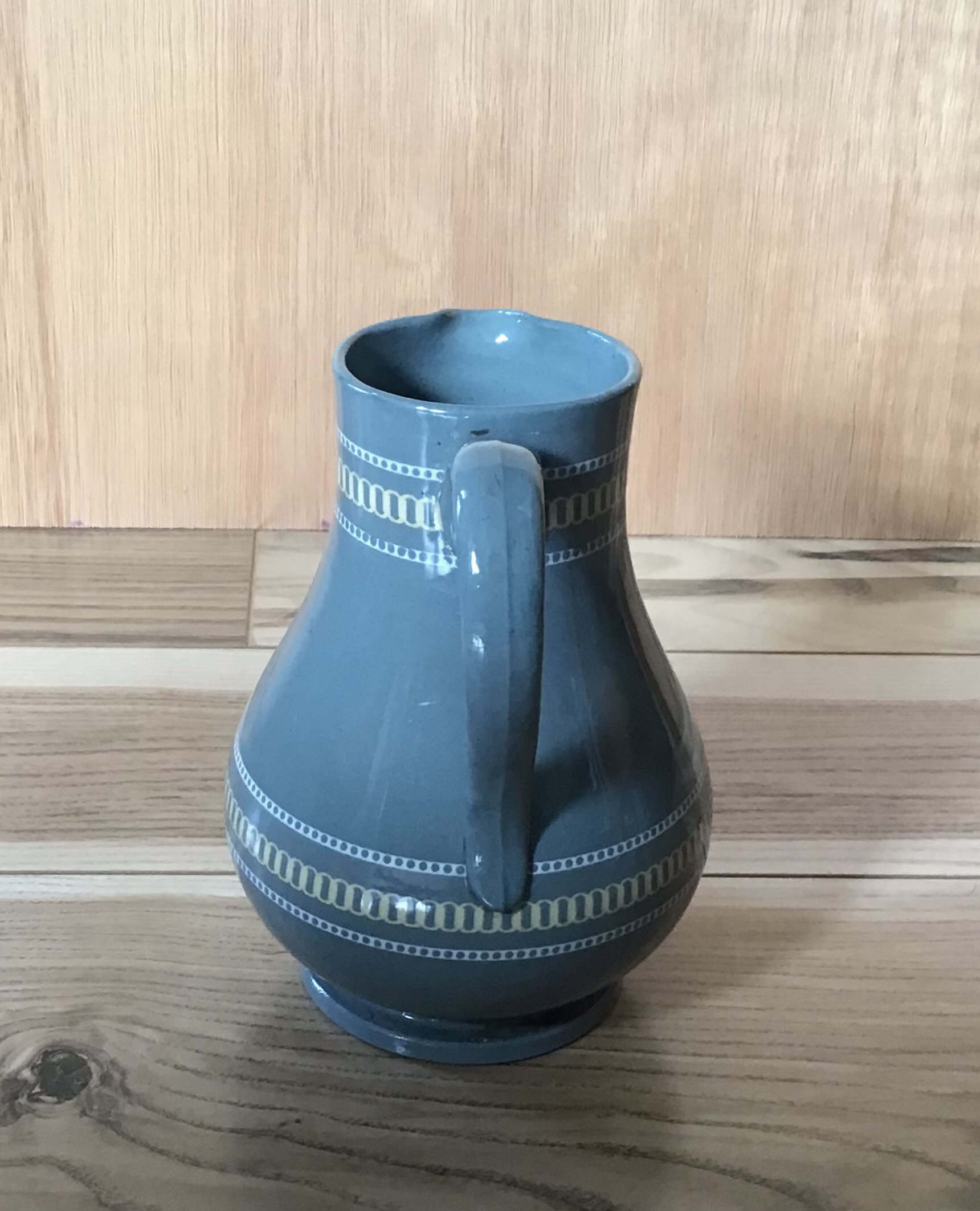 Antique Dudson Milk Cider Pitcher Green Blue W/yellow White Detailing ...