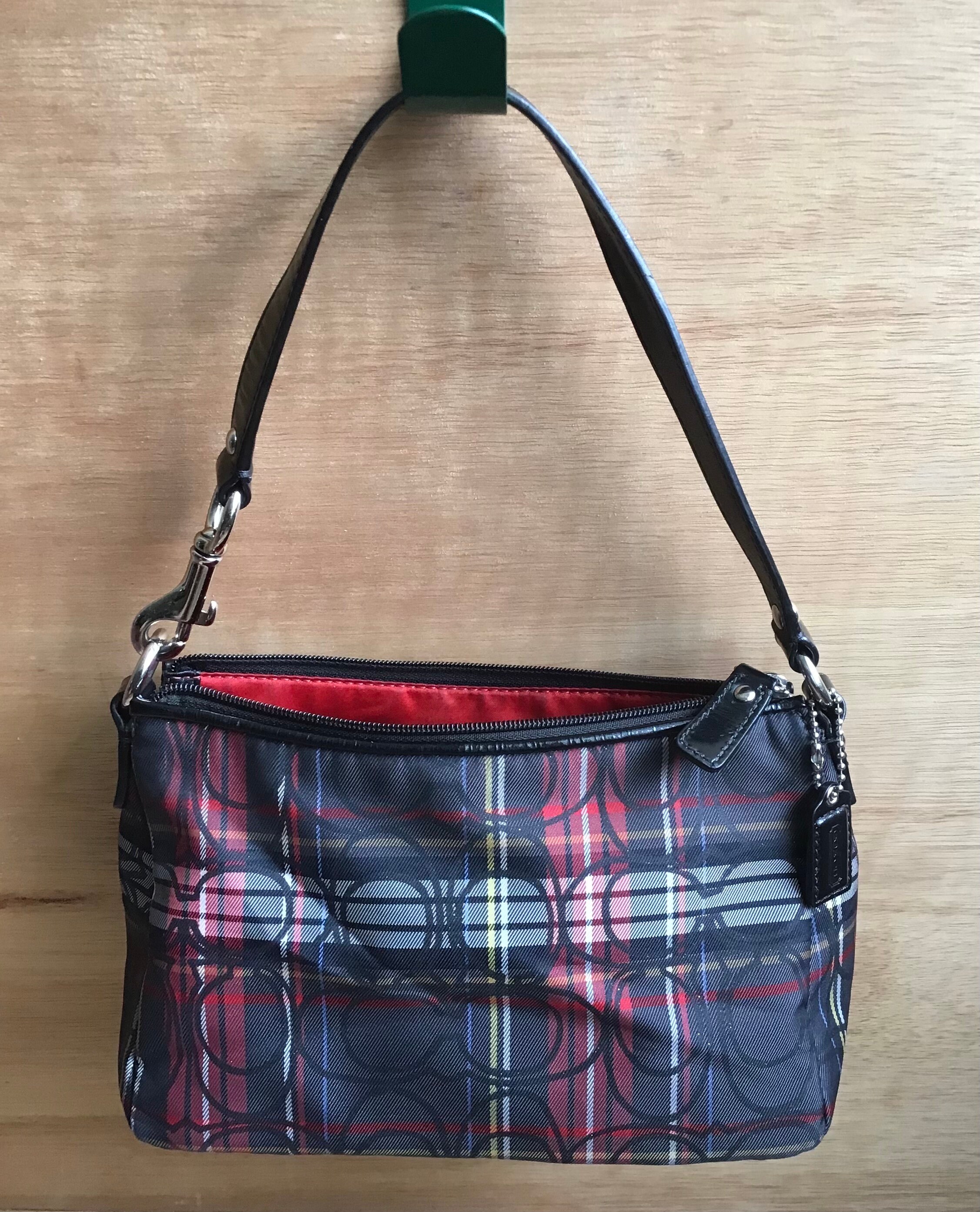 Coach Poppy Plaid Glitter Multicolored Tartan F44166 Mini Handbag MSRP ...