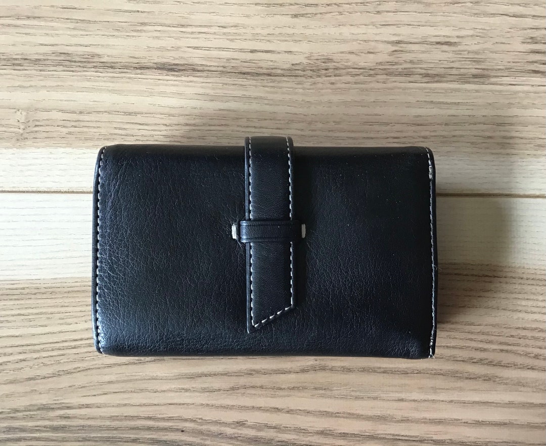 Levenger Trifold Credit Card Wallet Black Leather Exc. - Etsy