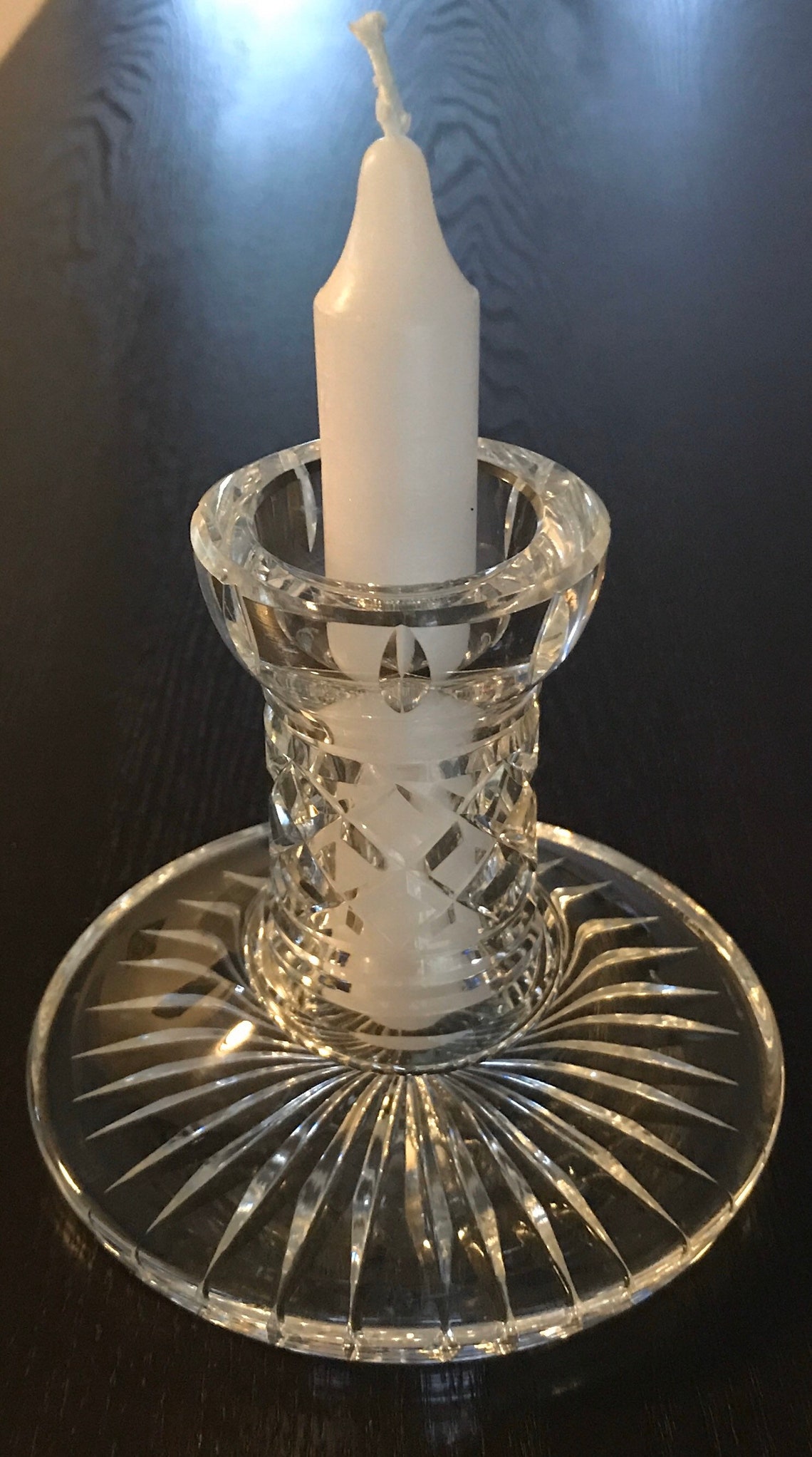 VTG. Waterford Crystal Hurricane Lamp Base/candlestick - Etsy