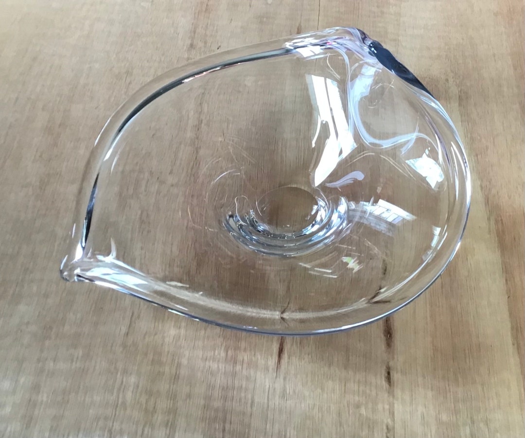 Crystal Centerpiece Fruit Flower Biomorphic Bowl Art Glass Large ...