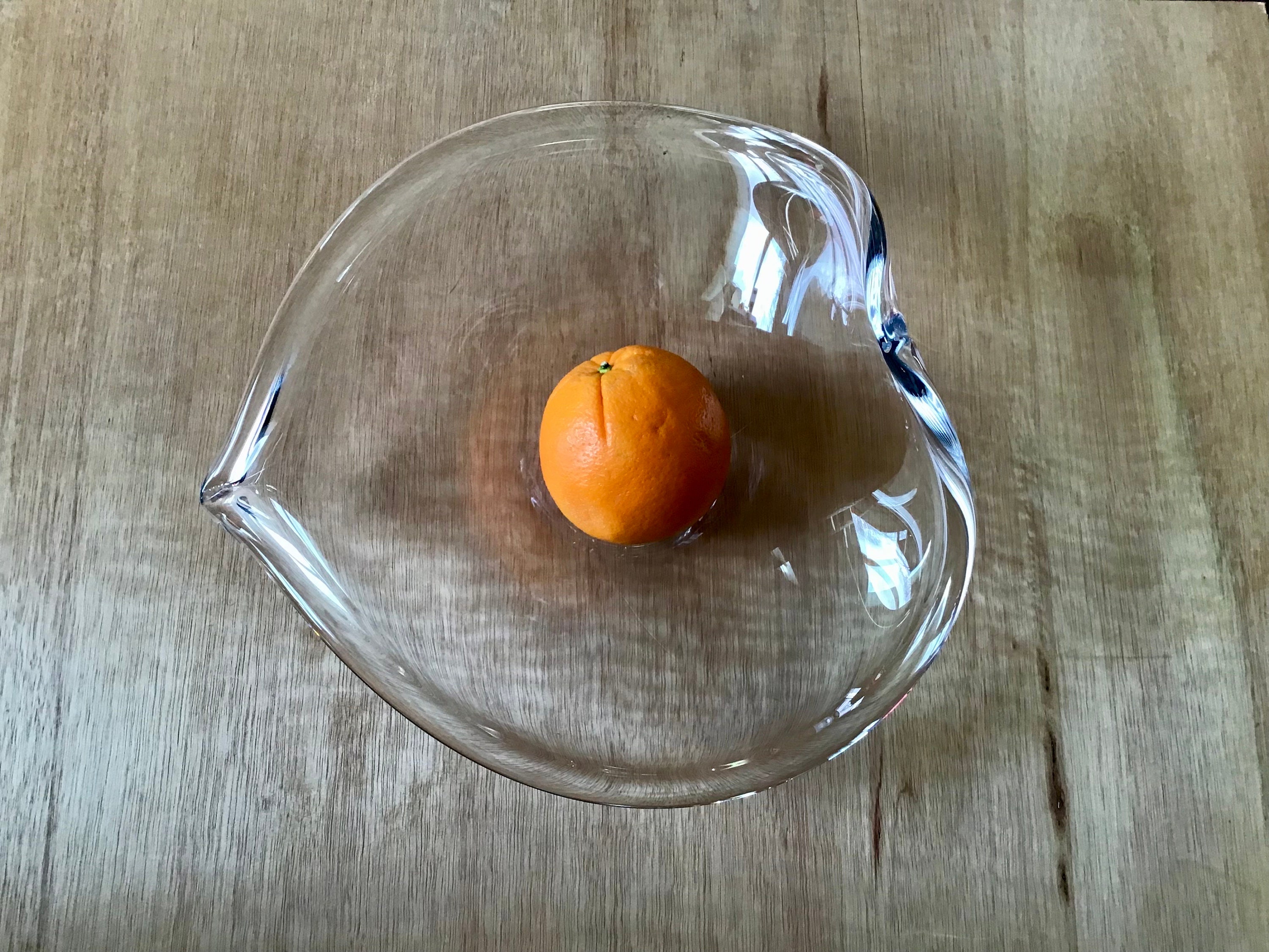 Crystal Centerpiece Fruit Flower Biomorphic Bowl Art Glass Large ...