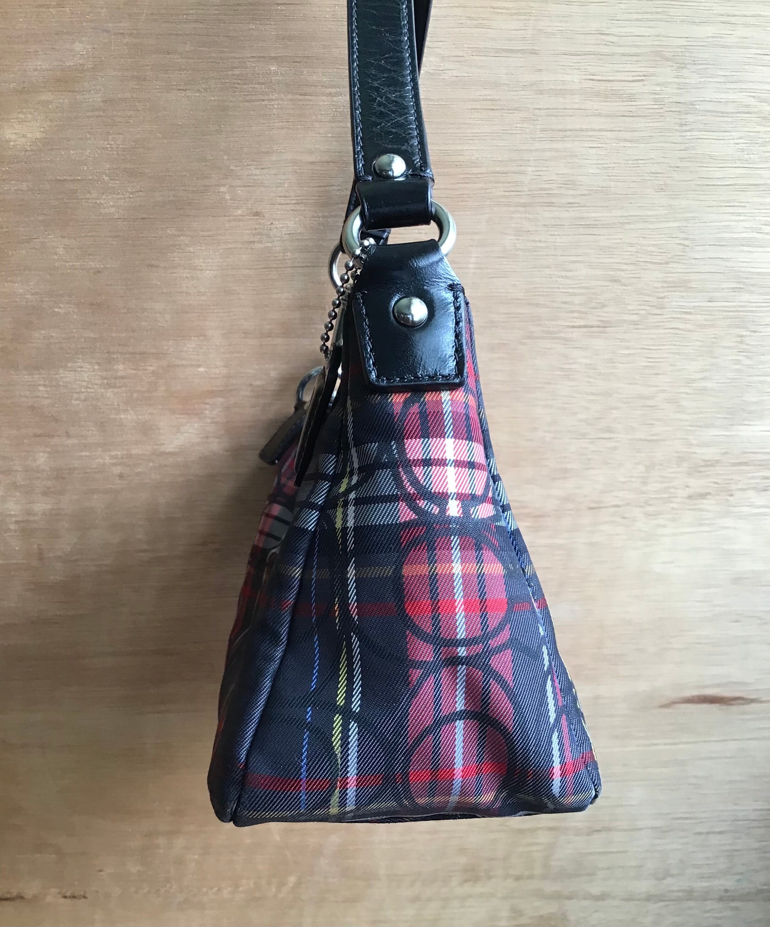 Coach Poppy Plaid Glitter Multicolored Tartan F44166 Mini Handbag MSRP ...