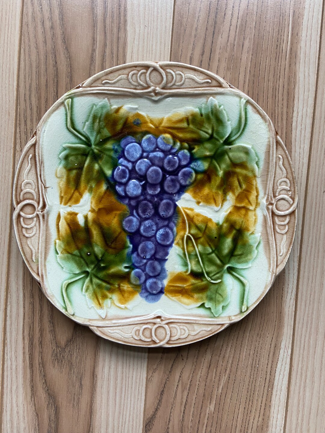French Majolica Grapes & Leaves Orchie Antique Vg-exc - Etsy