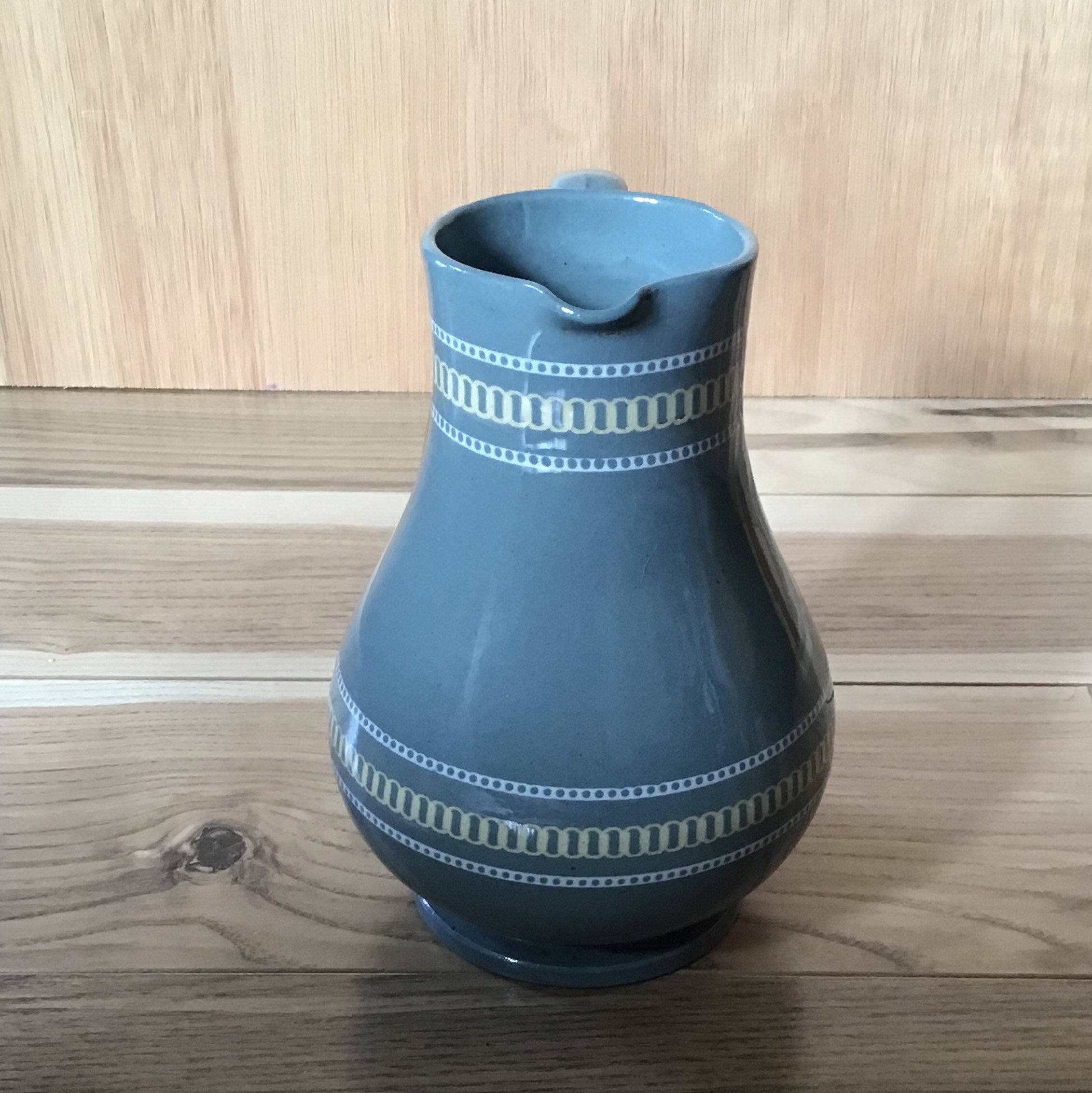 Antique Dudson Milk Cider Pitcher Green Blue W/yellow White Detailing ...