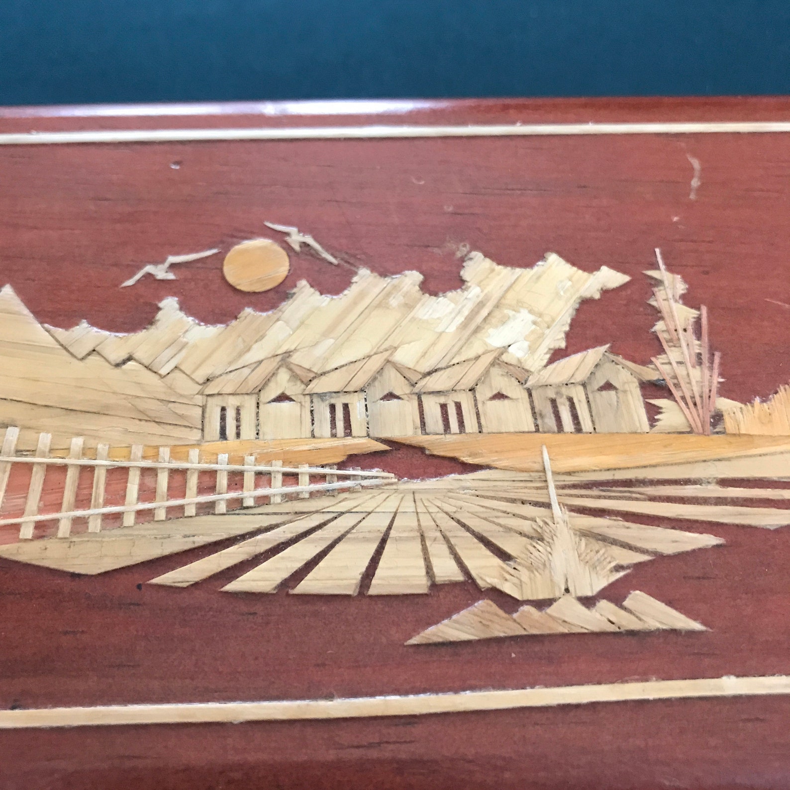 Asian Bamboo Wood Inlay Calligraphy/wax Stamp Box Vintage - Etsy