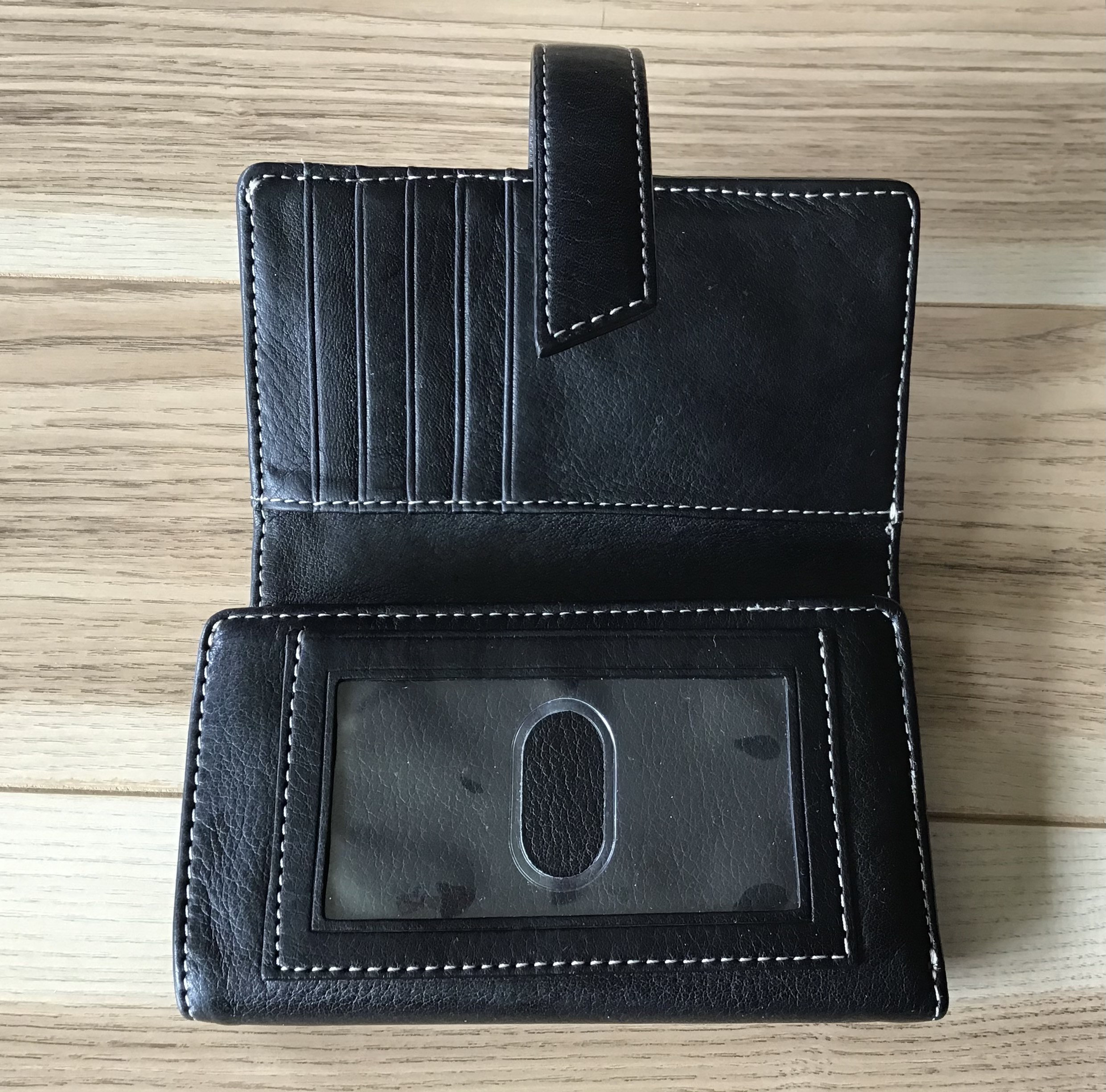 Levenger Trifold Credit Card Wallet Black Leather Exc. - Etsy