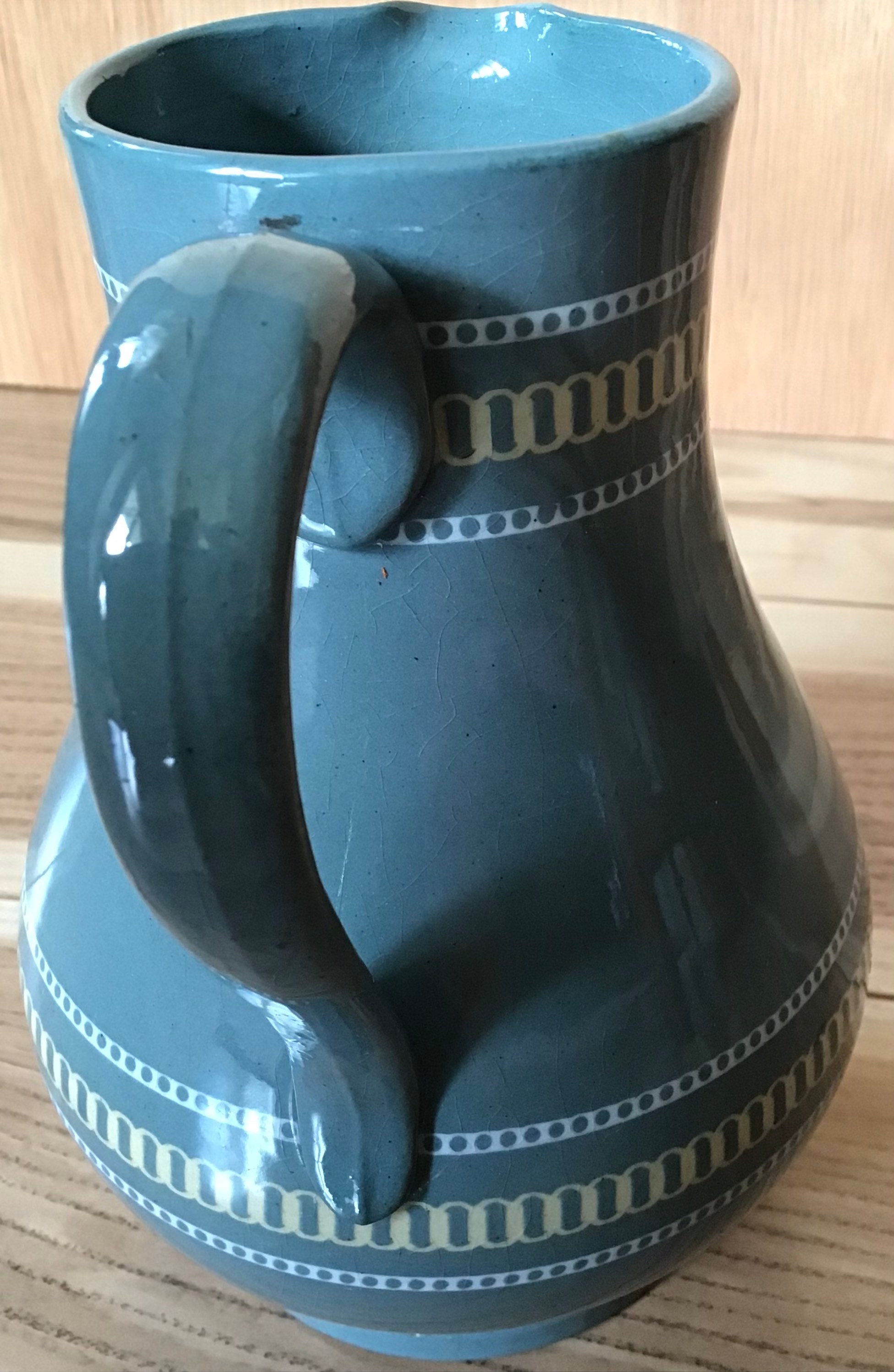 Antique Dudson Milk Cider Pitcher Green Blue W/yellow White Detailing ...