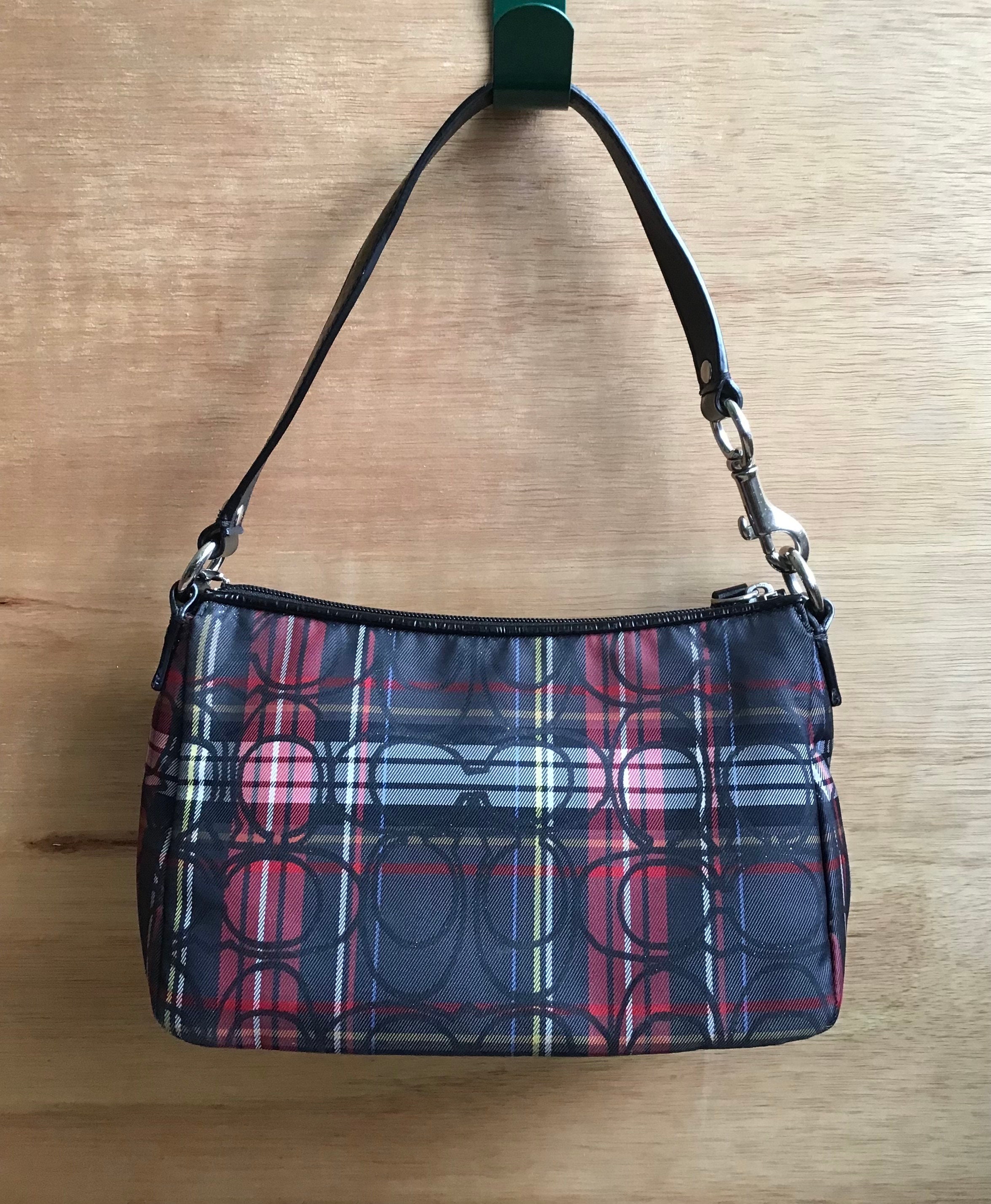 Coach Poppy Plaid Glitter Multicolored Tartan F44166 Mini Handbag MSRP ...