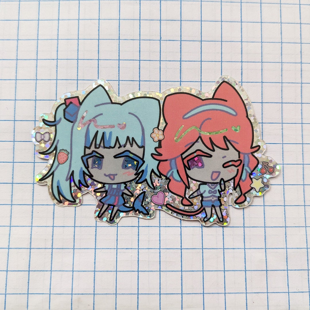 Gura Kiara Glitter Sticker 3" - Etsy