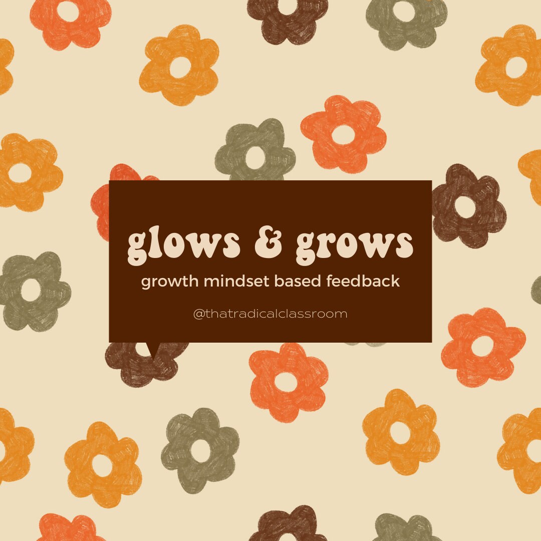 Glows And Grows Growth Mindset Based Feedback Template Form Etsy