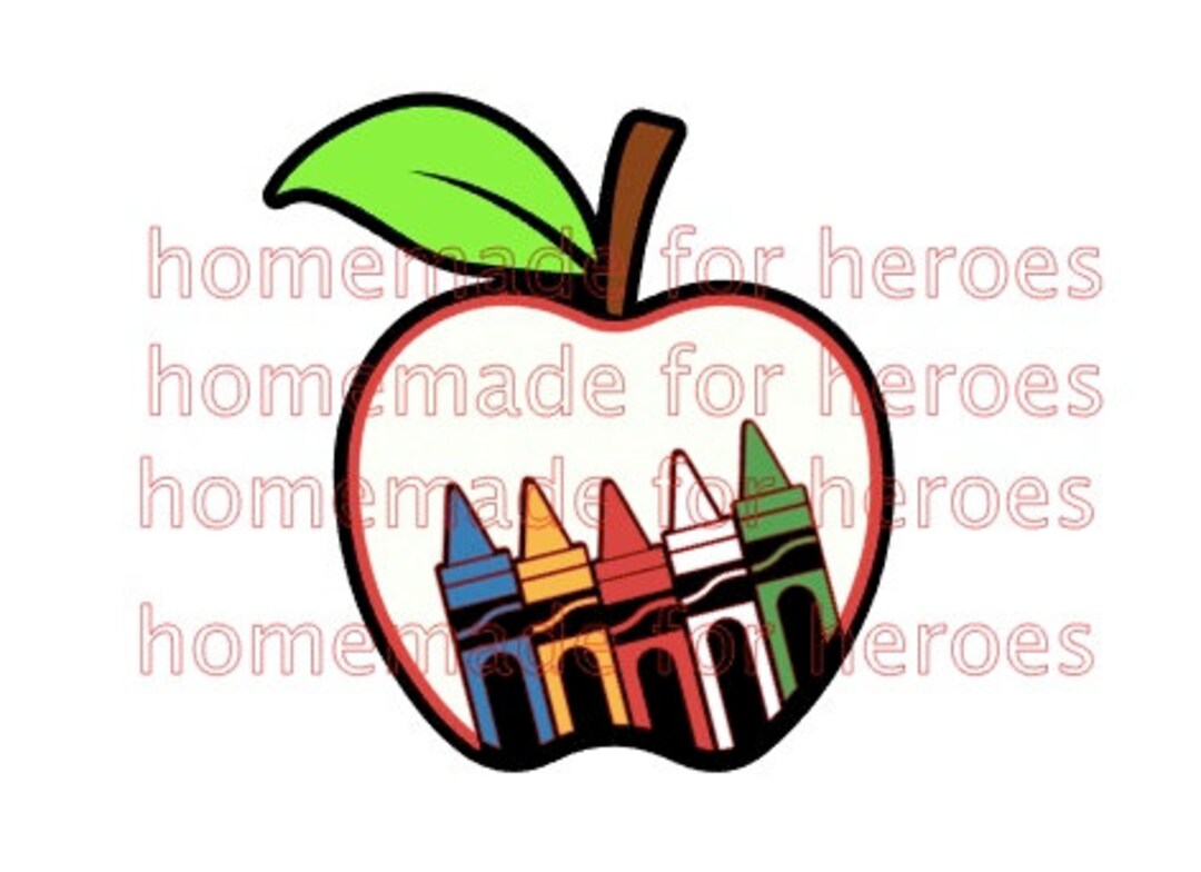 SVG File for Zindee Apple-crayons, Teacher Gift, Badge Reel - Etsy