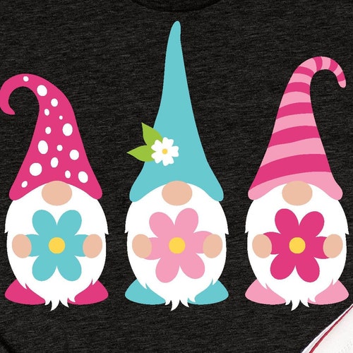 Spring Gnome Gnome With Flowers Svg Silhouette & Cricut Cut - Etsy