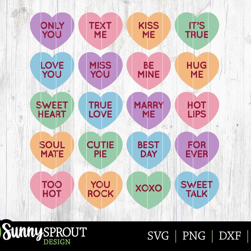 Conversation Hearts Sayings - Etsy
