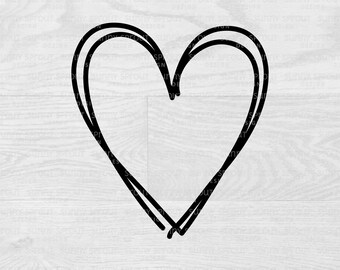 Heart outline svg | Etsy