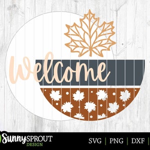 Welcome Maple Leaf Sign, Digital Download, SVG Laser Cut File, Cricut ...