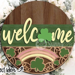 St. Patrick Laser Sign Bundle 1, Digital Download, Round Door Hanger ...
