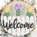 Welcome Fence Flowers Sign, Round Door Hanger SVG, Glowforge Laser Cut ...