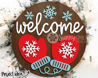 Hello Winter Penguin Sign, DIGITAL Download, Round Door Hanger Svg ...