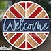 Chevron Geometric Welcome Sign, Digital Download, Round Door Hanger Svg ...