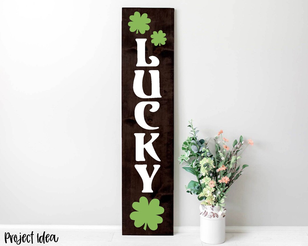 Lucky Shamrock Svg, Porch Sign Svg, St Patricks Day Svg, Shamrock ...
