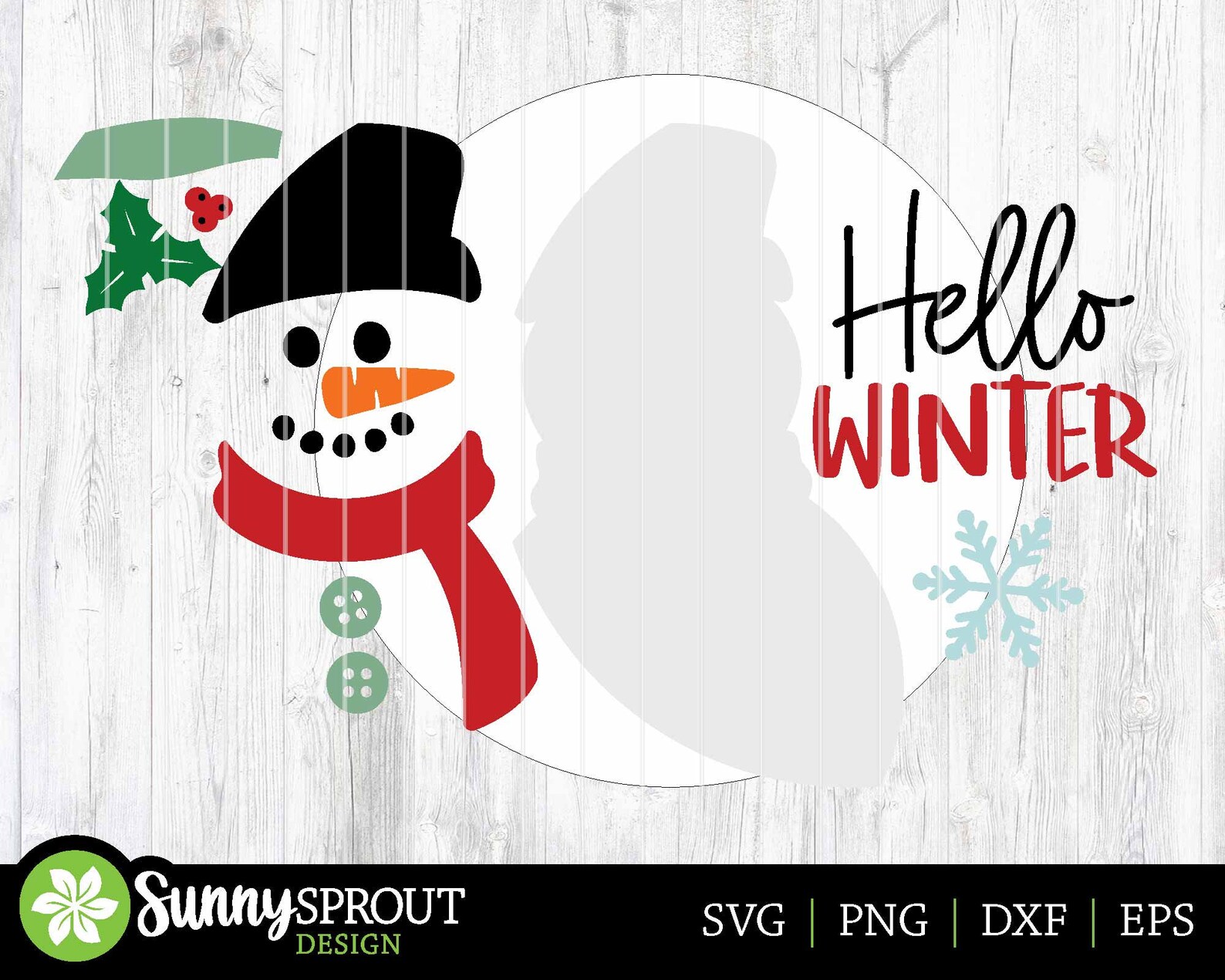 Hello Winter Snowman DIGITAL Download Winter Round Door - Etsy