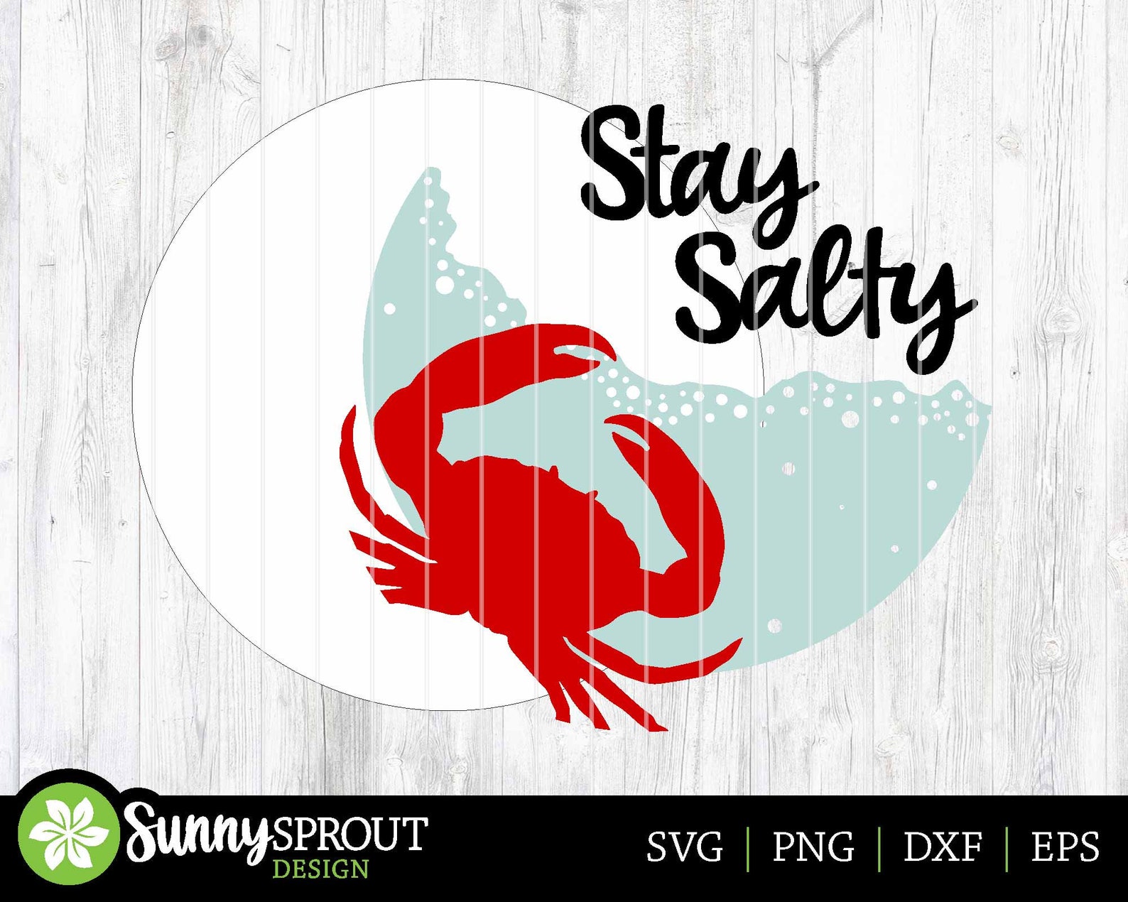 Stay Salty Crab Digital Download Round Door Hanger Svg - Etsy