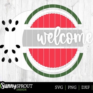 Welcome Watermelon Sign, Digital Download, Round Door Hanger Svg ...