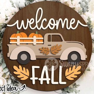 Fall Laser Sign Bundle 3, Digital Download, Round Door Hanger ...