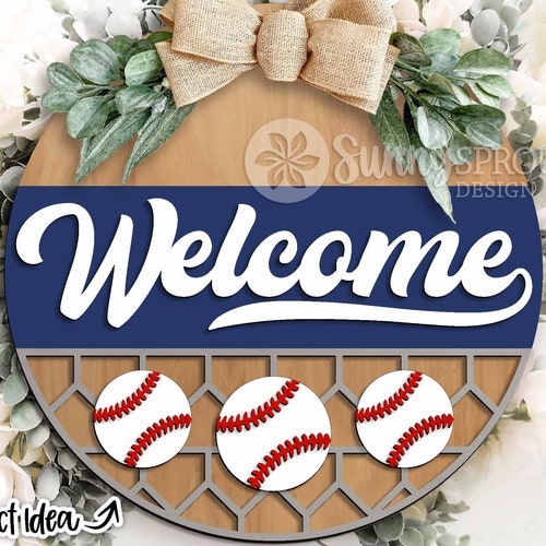 Welcome Baseball Softball Sign Digital Download Round Door - Etsy