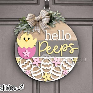 Hello Peeps Chick & Easter Egg Sign, Digital Download, SVG Laser Cut ...