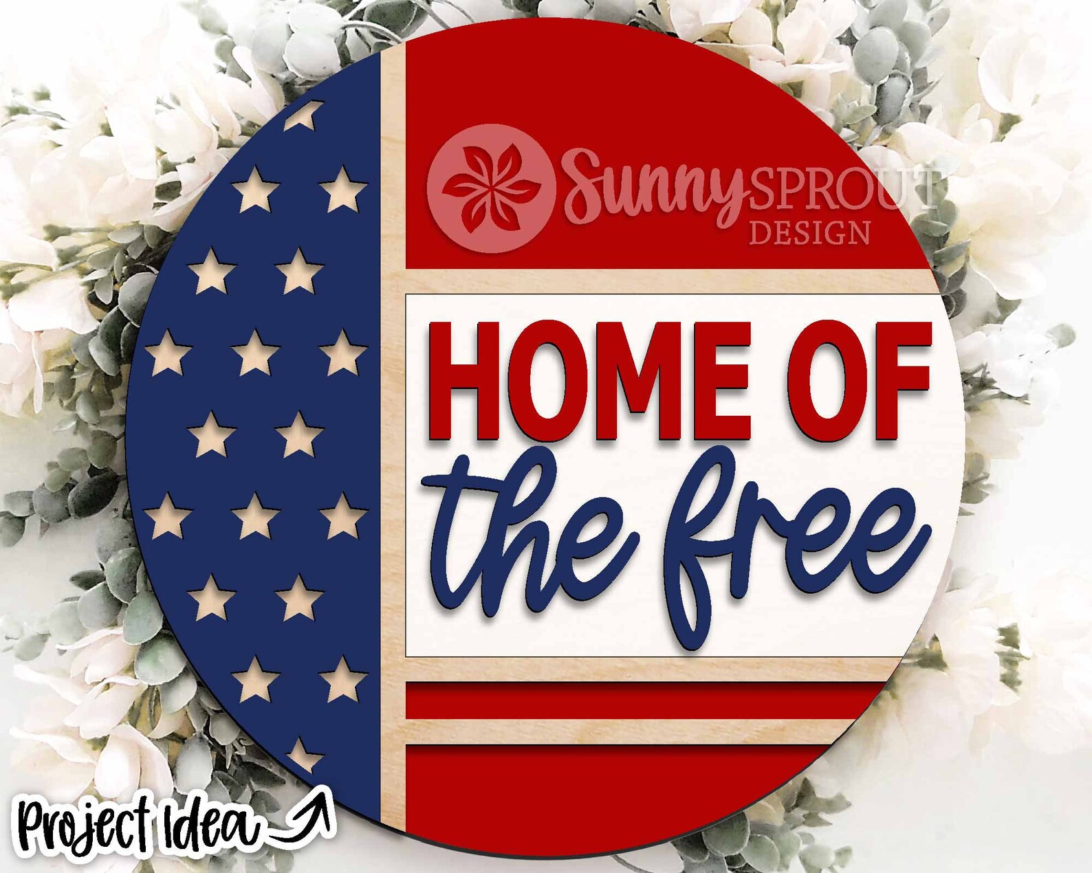 Home of Free American Flag Sign, Digital Download, SVG Laser Cut File ...