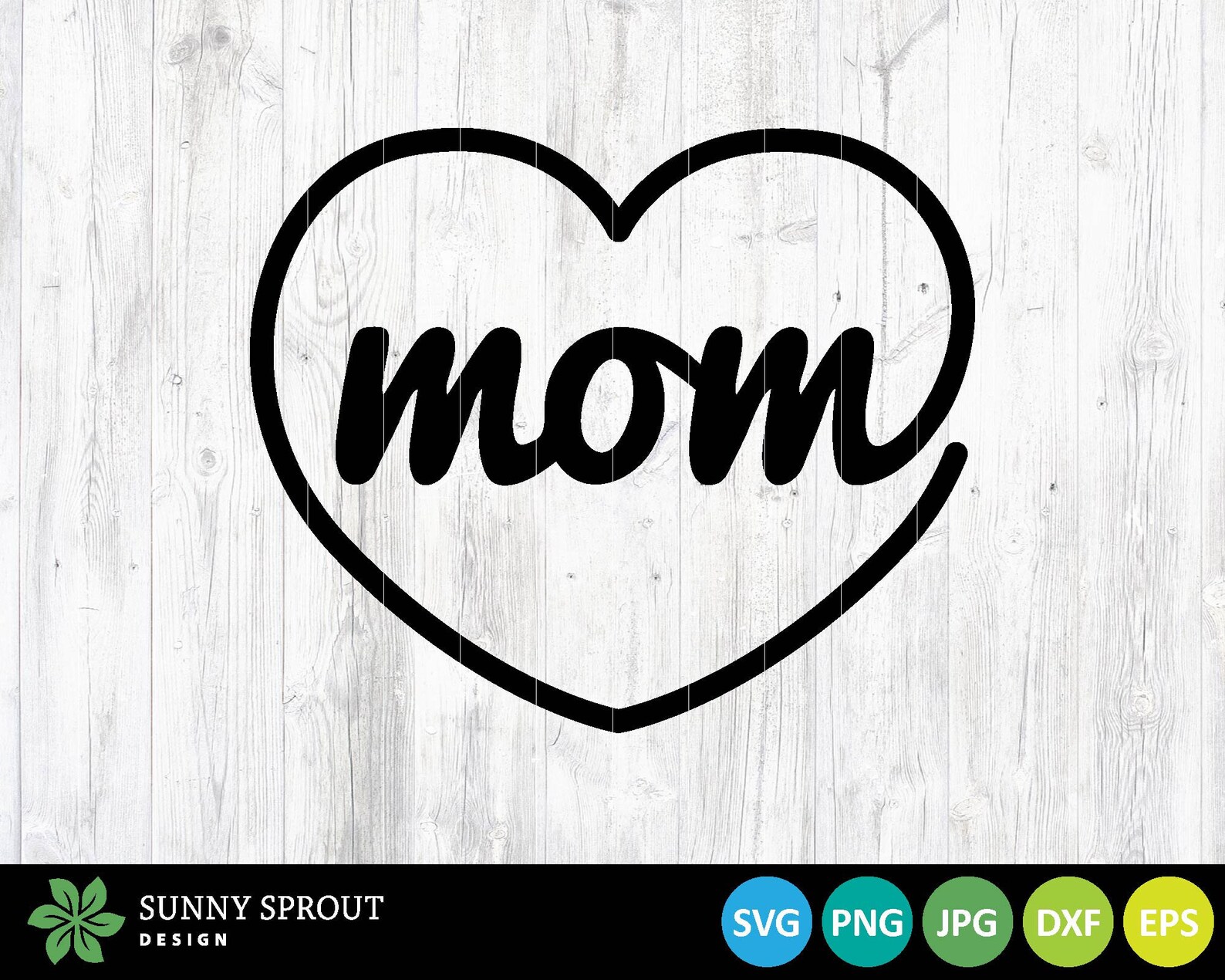 Mom Heart Digital Download Print File Cricut Silhouette | Etsy