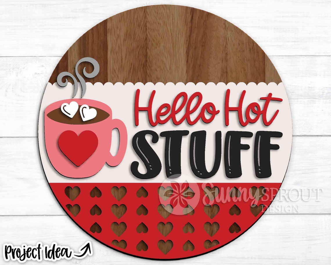 Hello Hot Stuff Cocoa Digital Download Round Door Hanger - Etsy