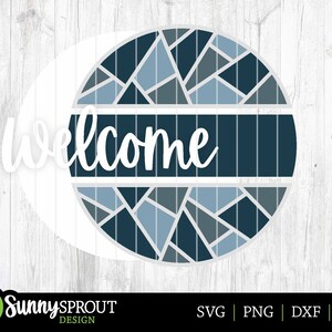 Abstract Geometric Welcome Sign, Digital Download, Round Door Hanger ...