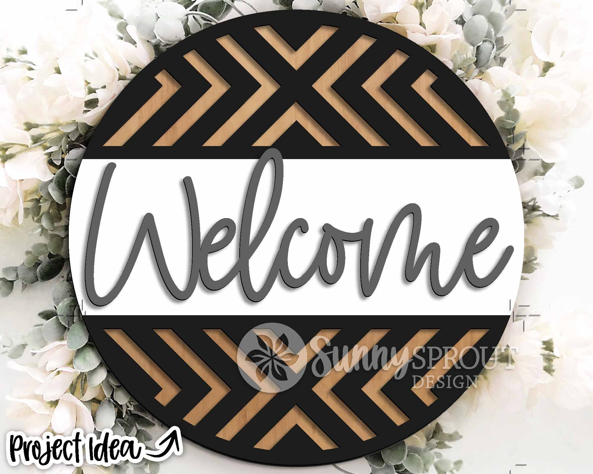 Geometric Pattern Welcome Sign, Digital Download, SVG Laser Cut File ...