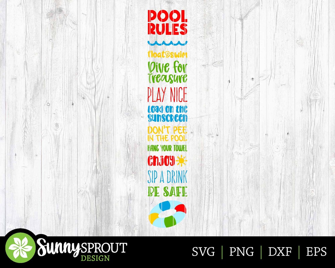 Pool Rules Word Art Vertical Sign Digital Download Print - Etsy