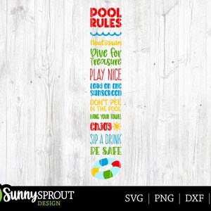 Pool Rules Word Art Vertical Sign, Digital Download, Cricut SVG Cut ...