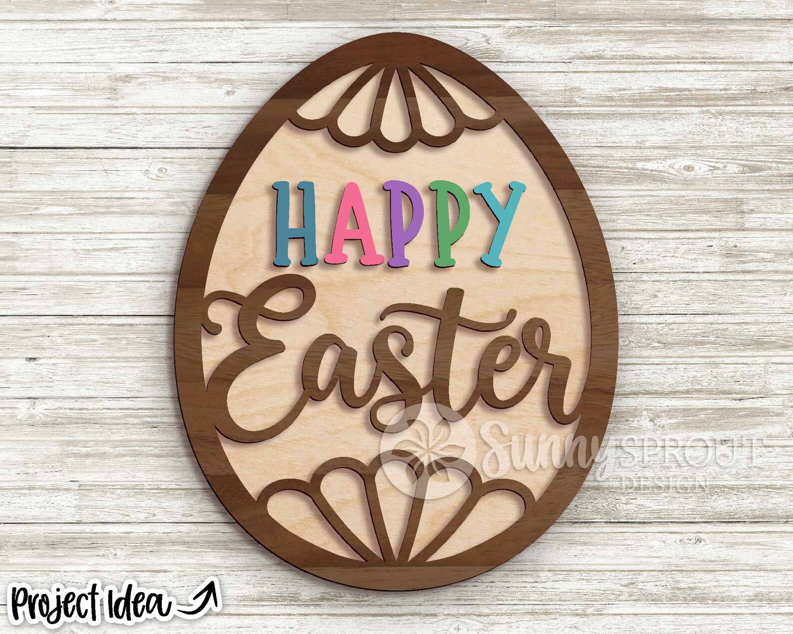 Happy Easter Egg Sign Digital Download Round Door Hanger - Etsy