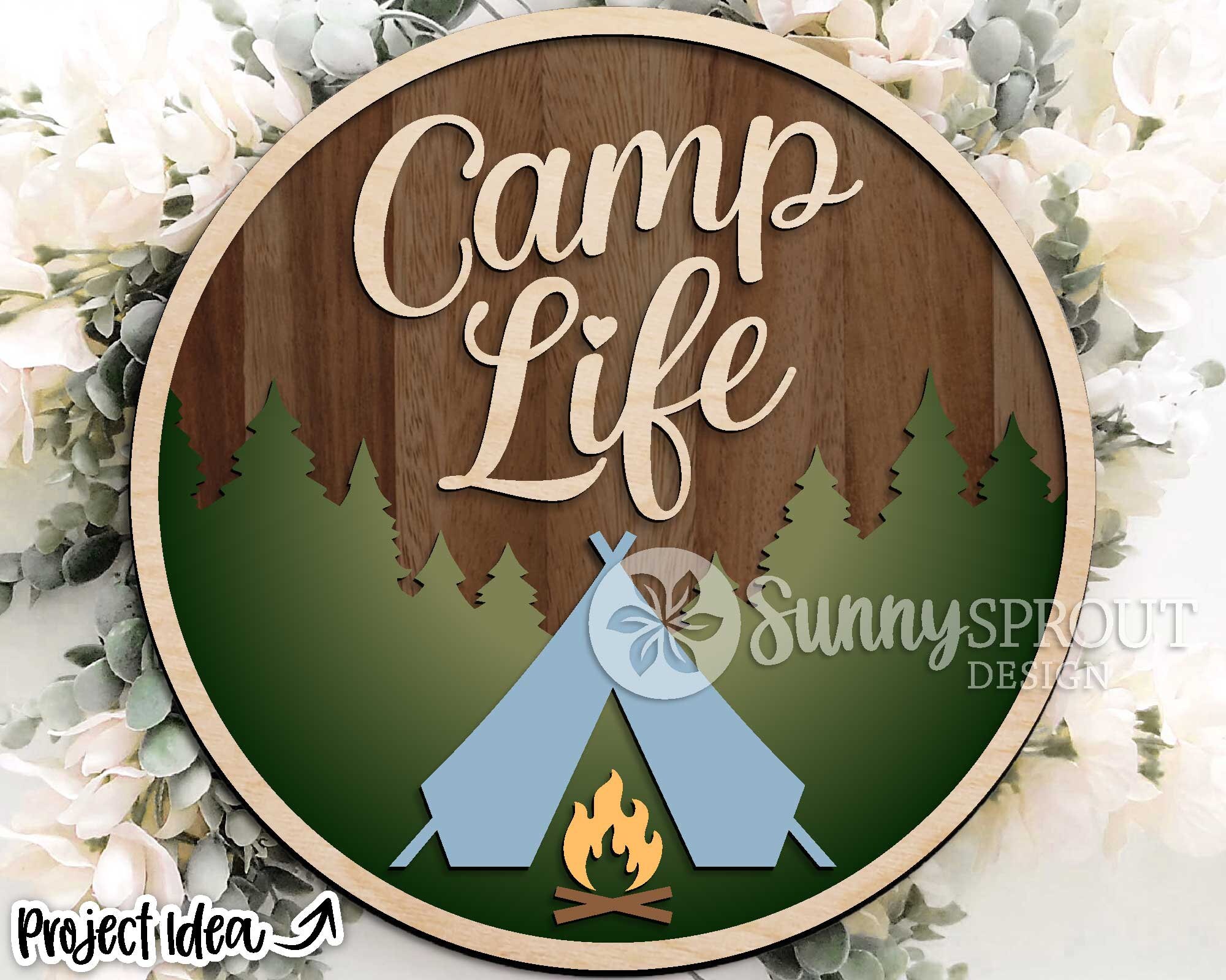 Camp Life Round Svg Digital Download Glowforge Laser File - Etsy